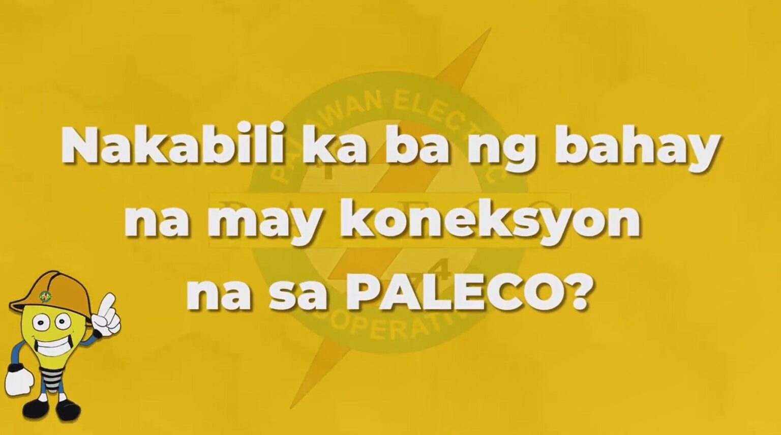 Palawan Electric Cooperative – PALECO ay palaguin, ito ay atin!