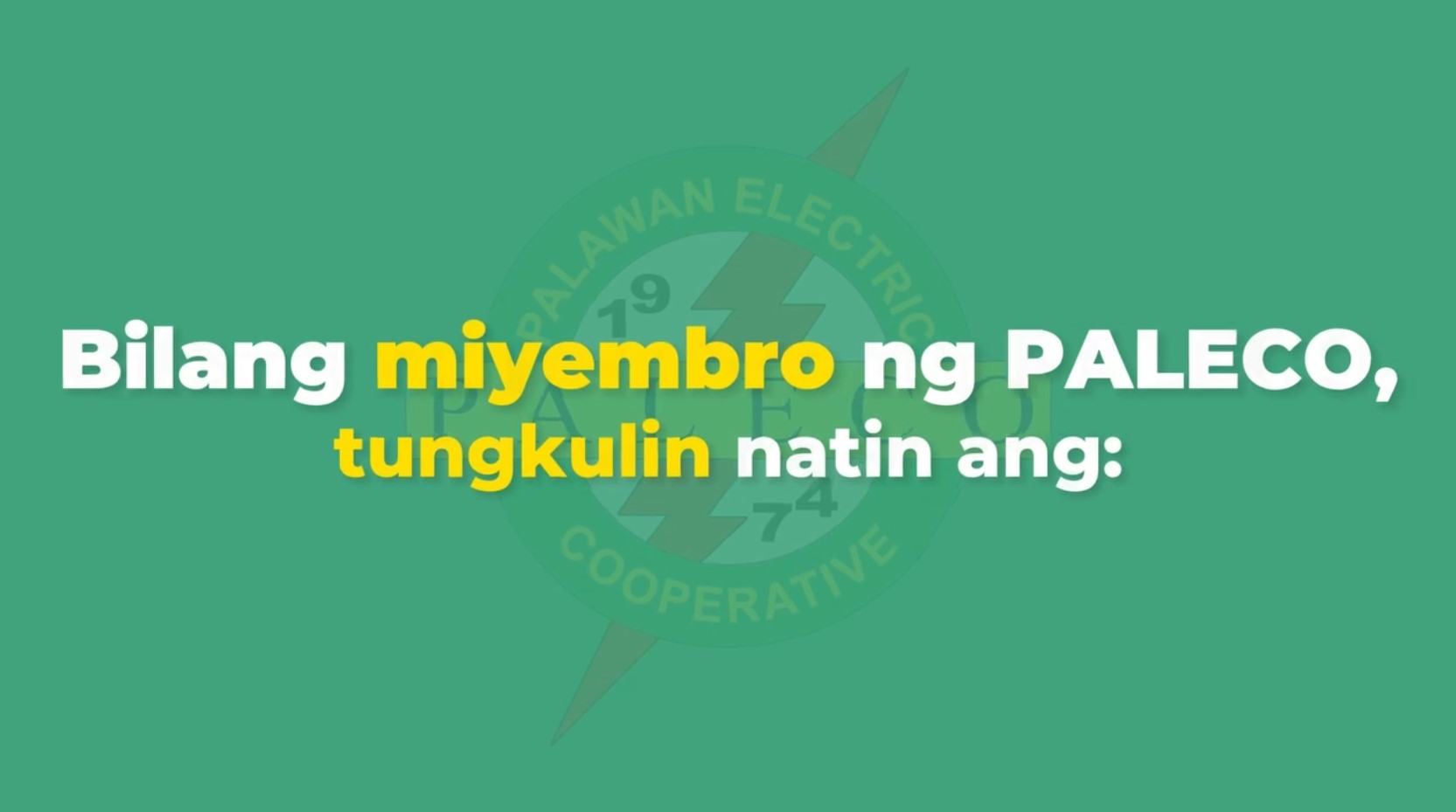 MGA TUNGKULIN NATIN BILANG MGA MIYEMBRO NG PALECO