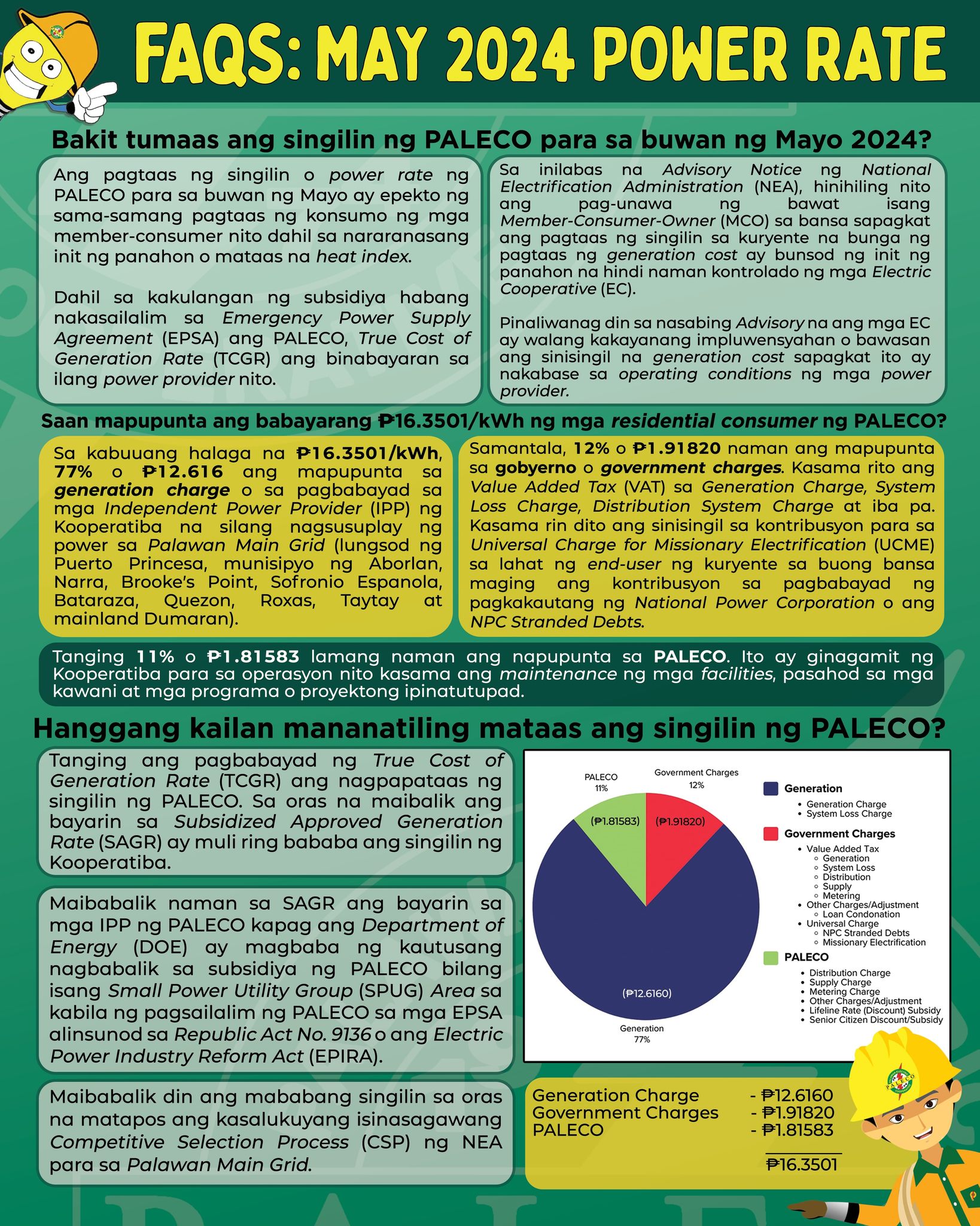 Palawan Electric Cooperative – PALECO ay palaguin, ito ay atin!