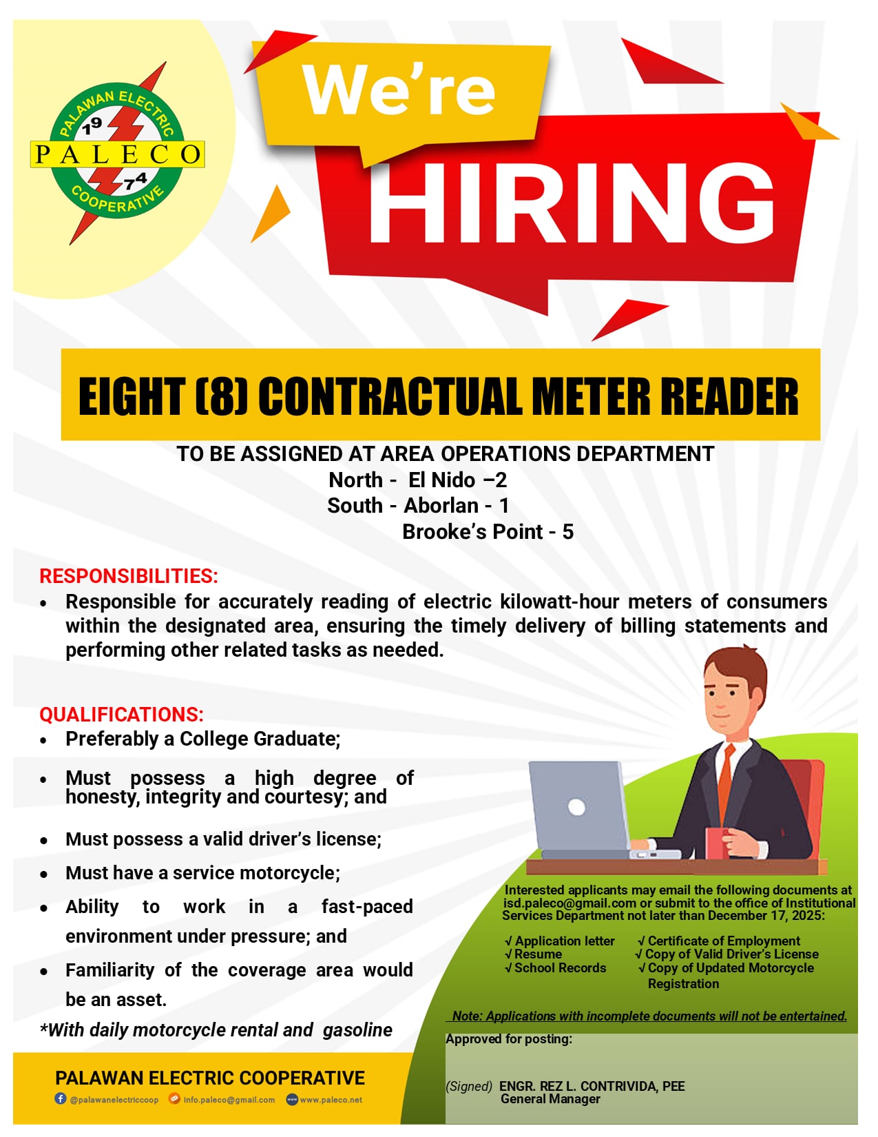 Hiring: Eight [8] Contractual Meter Reader